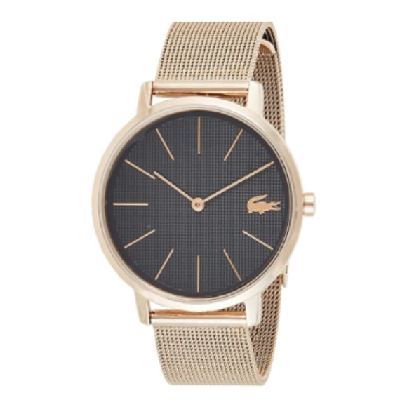 Lacoste | Accessories | Lacoste 20114 Black Dial Rose Gold Mesh ...